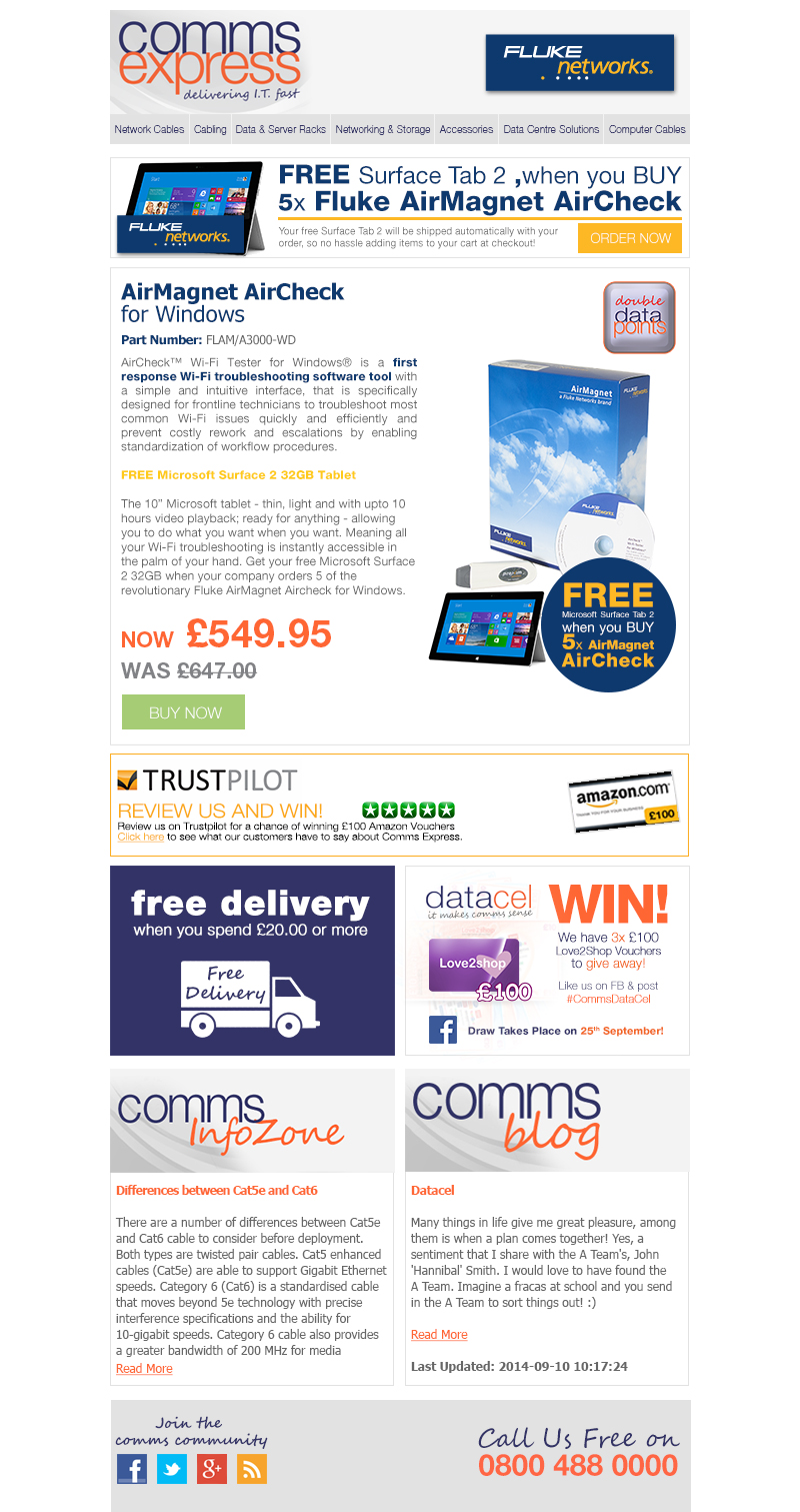 Receive a Free Surface Tab 2 with the AirMagnet Air...